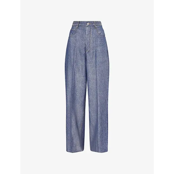 Bottega Veneta Printed Five-pocket Wool And Cotton Trousers