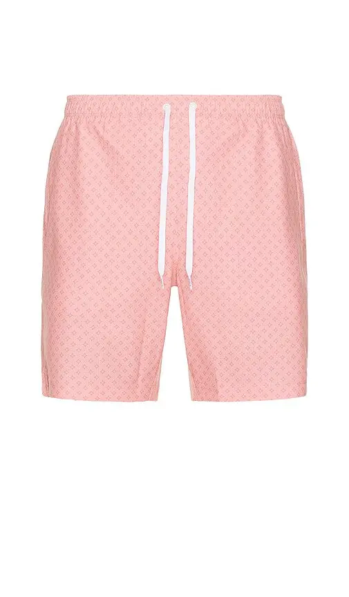 RHONE R&r 7.5" Swim Trunk - Pressed Rose Geo