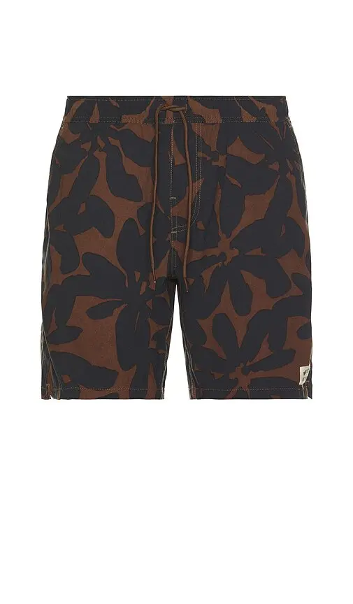 Brixton Everyday Stretch Hybrid Swim Short - Pinecone Brown Floral