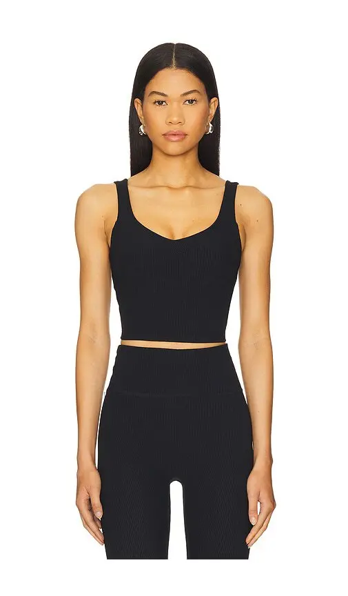 Beyond Yoga Impulse Cropped Tank Top - Black Onyx