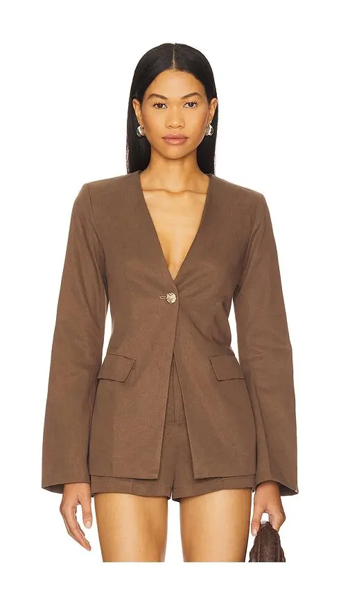 SNDYS Emilie Fitted Blazer - Coffee