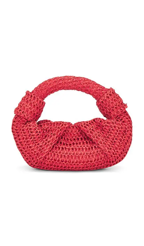 SIMONMILLER Raffia Lopsy Bag - Cherry Red