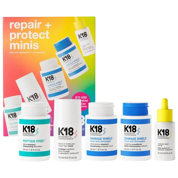 K18 BIOMIMETIC HAIRSCIENCE Repair + Protect Minis Kit