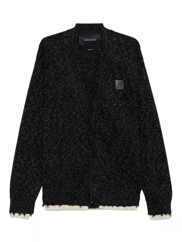 FEDERICO CINA Distressed Cardigan - Black