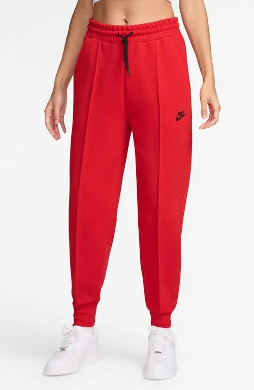 Nike Sportswear Tech Fleece Mid-rise Joggers - University Red/ Black