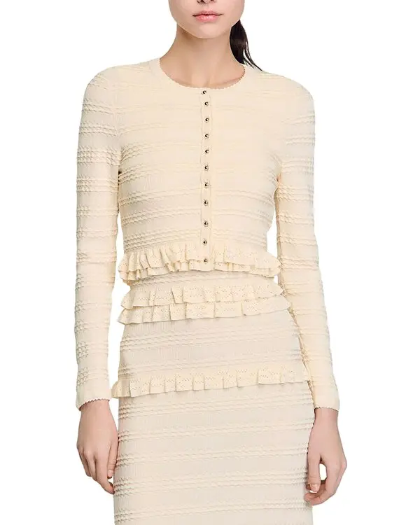 Sandro Ruffled Cardigan