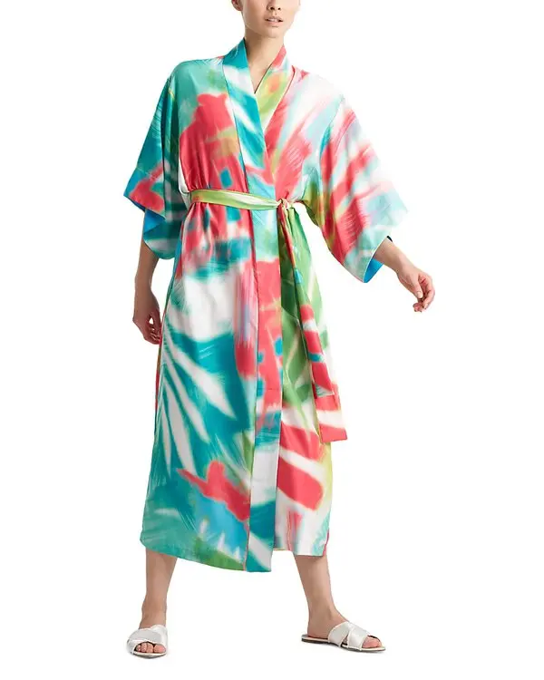 Natori Printed Kimono Sleeve Sleep Robe - Multi