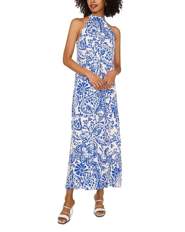 Vince Camuto Printed Halter Midi Dress