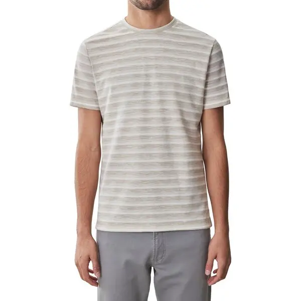Robert Barakett Hockney Stripe Short Sleeve Crewneck T-shirt - Tan