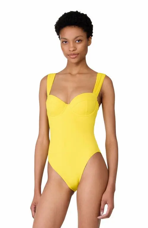 Kate Spade New York Underwire Shirred One Piece Swimsuit