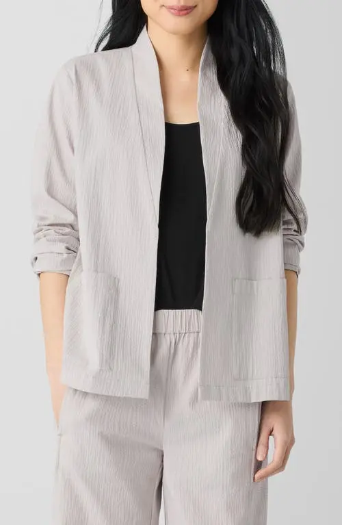 Eileen Fisher Crinkled Organic Cotton Jacket - Chalk