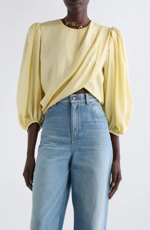 Chloé Draped Crop Top - Powder Yellow