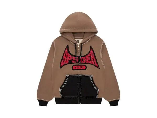 SP5DER T&f Zip Hoodie - Brown