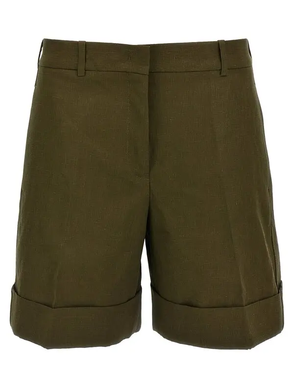 JIL SANDER Linen Bermuda Shorts - Green