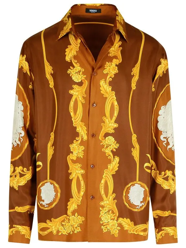 Versace Silk Shirt In Brown - 12% Off | Editorialist