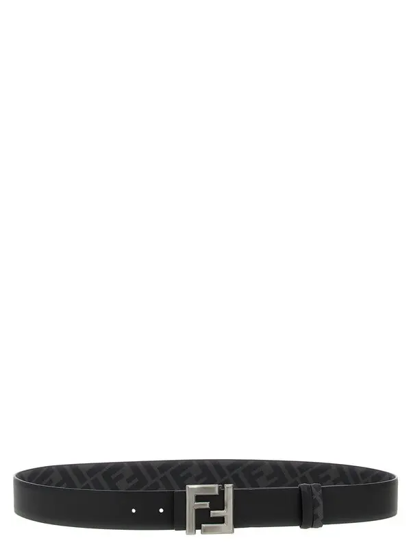 Fendi Squared Ff Reversible Belt - Black