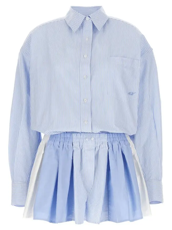 Alexander Wang Prestyled Pleated Boxer Romper Jumpsuit - Multicolor