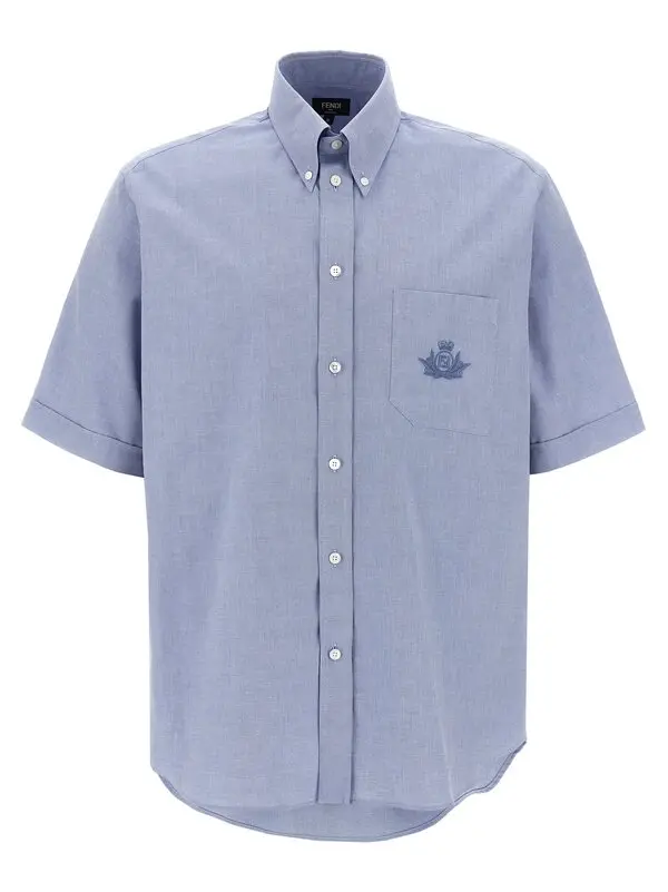 Fendi Crest' Shirt - Light Blue