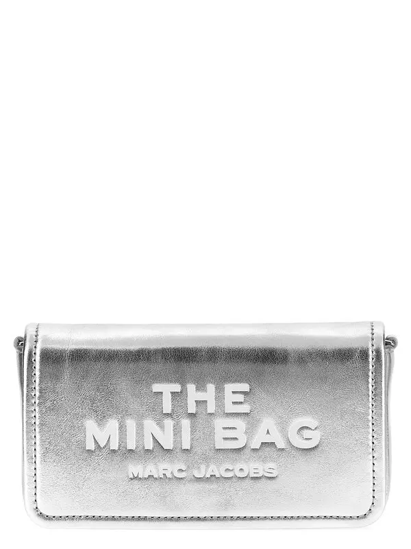 Marc Jacobs Metallic Leather Chain Mini Crossbody Bag - Silver