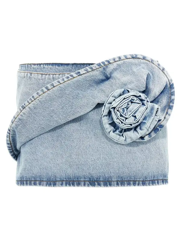 Magda Butrym 02' Denim Mini Skirt - Light Blue