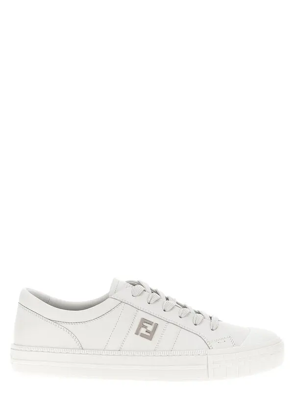 Fendi Domino Leather Sneakers - White