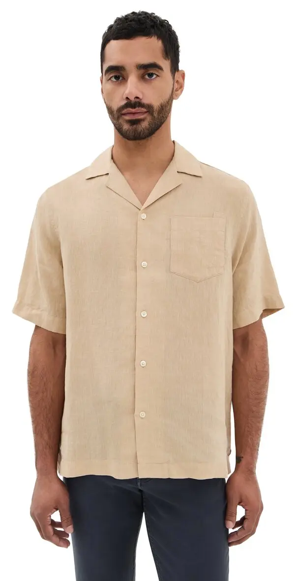 Frescobol Carioca Angelo Linen Shirt - Sand Dune