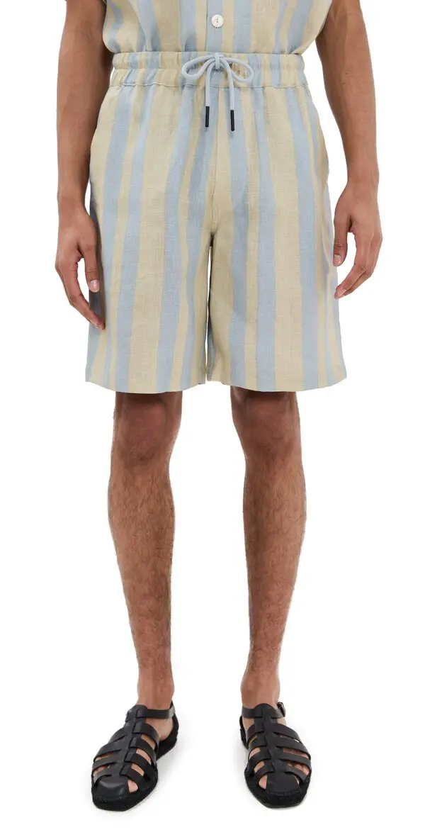 Oas Mist Strata Nicola Linen Shorts