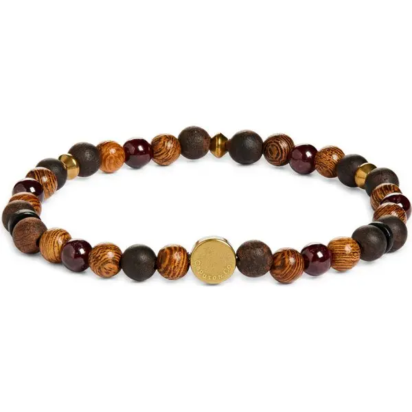 Caputo & Co Mala Beaded Stretch Bracelet - Red Garnet