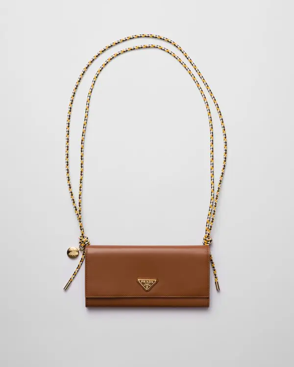 Prada Wallet With Leather Shoulder Strap