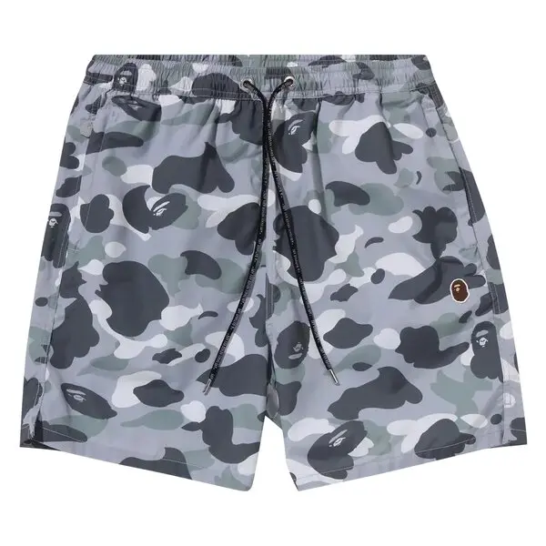 BAPE City Camo Ape Head Beach Shorts - Grey