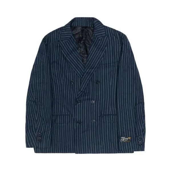 StÜssy Wrinkled Stripe Double-breasted Blazer