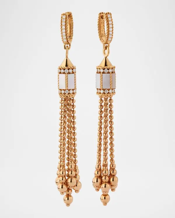 Roberto Coin 18k Diamond And Mother Of Pearl Earrings