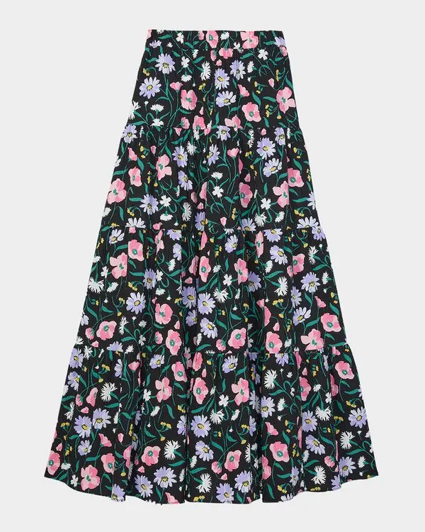 Kate Spade New York Spring Bouquet Tiered Maxi Skirt