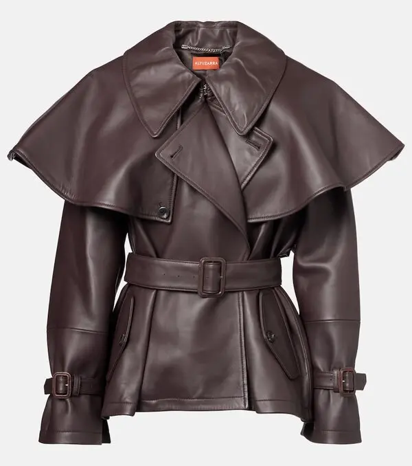 Altuzarra Tim Caped Leather Jacket