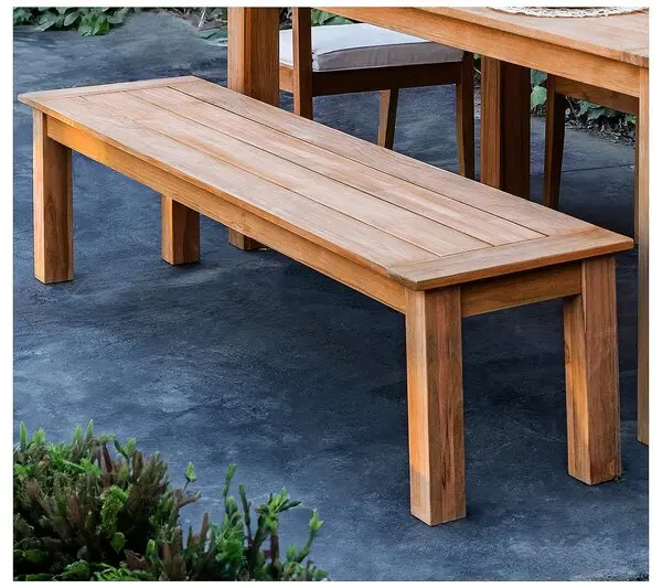 LINON Home Teak Cannon Dining Bench 80' Long