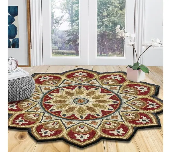 OX BAY TRADING CO. Ox Bay Classic Medallion Hand-tufted Wool Indoo R Rug, 4' Round