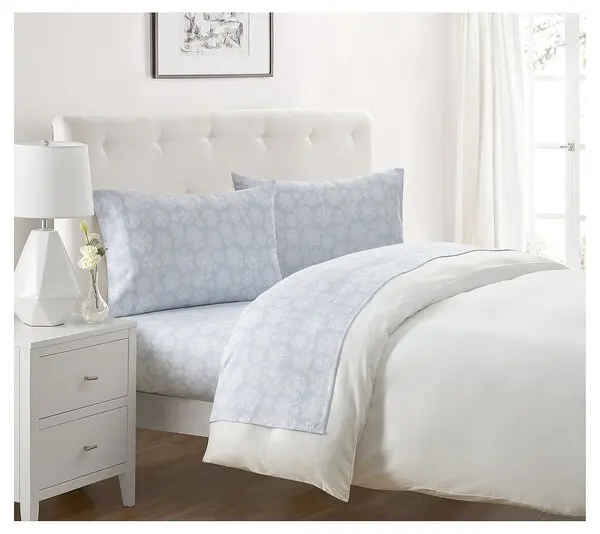 Tahari Home Snowflake Triple Brushed Cotton She Et Set, King