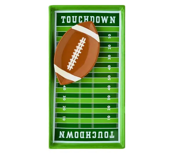 GODINGER League Football Field Chip & Dip Tray