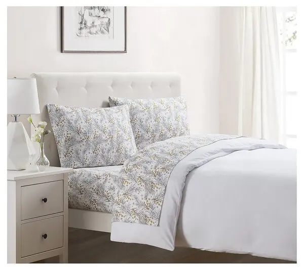 Tahari Home Pine Cotton Flannel Sheet Set, Full