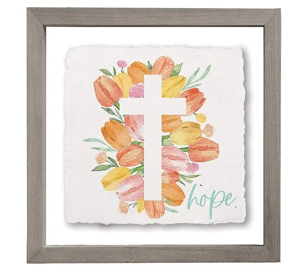 SINCERE SURROUNDINGS 10' Hope Tulip Cross Float Ing Frame Art