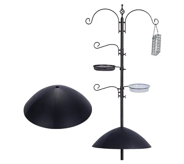 BACKYARD EXPRESSIONS Heavy Duty Bird Feeding Station Kit With Squirr El Baffle