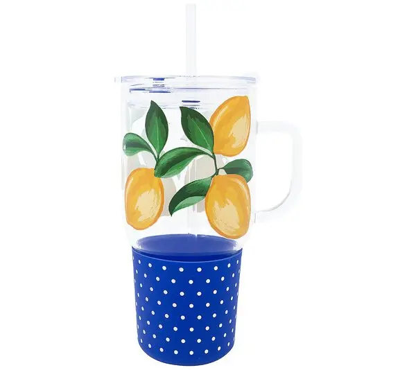 DRAPER JAMES Glass Tumbler With Straw