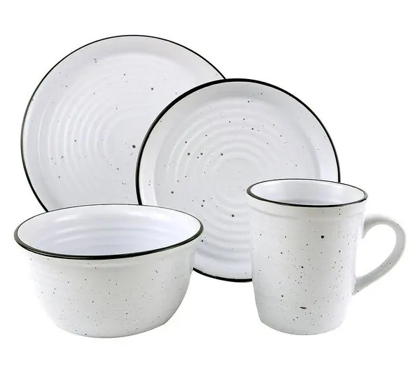 GODINGER Bistro Black Speckled 16 Piece Set, Se Rvice For 4