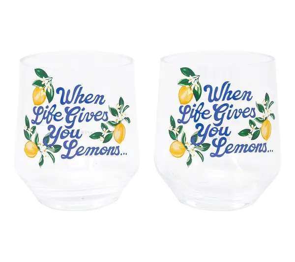 DRAPER JAMES Acrylic Wine Glass Set Of 2