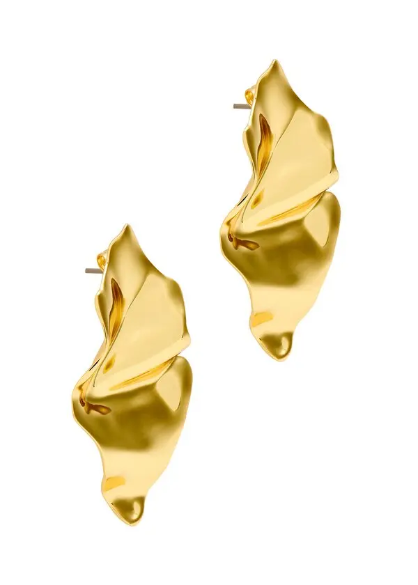 Alexis Bittar Crumpled -plated Drop Earrings - Gold