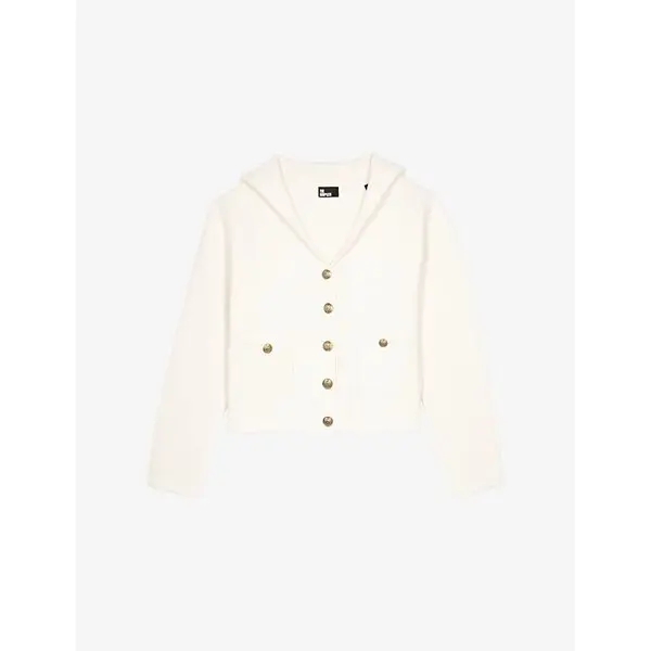 The Kooples Wide-collar Cotton And Wool-blend Knitted Cardigan