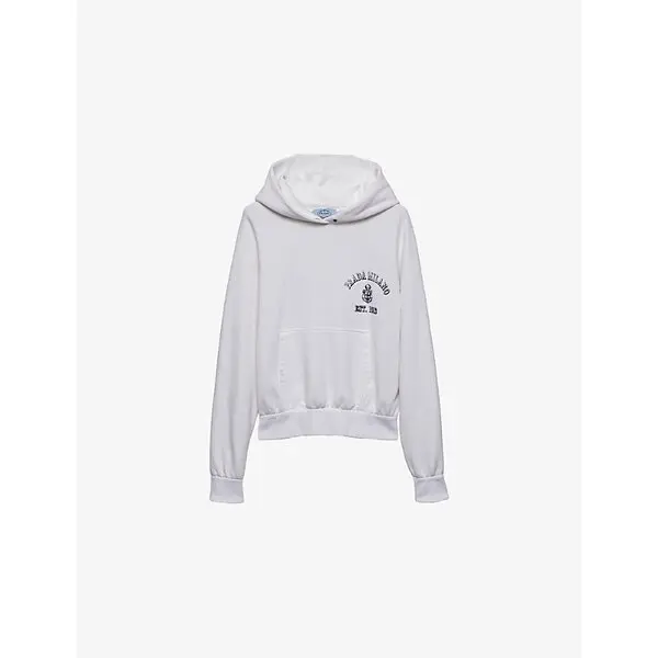 Prada Logo-print Relaxed-fit Cotton Hoody