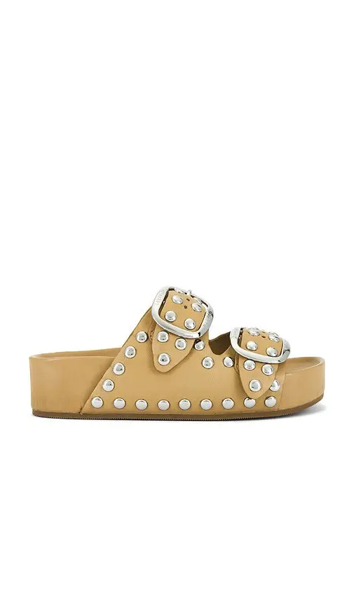 LOEFFLER RANDALL Jack Studded Platform Sandals - Khaki & Silver