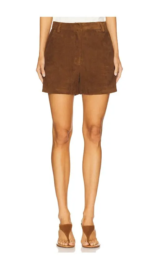 AEXAE Leather Suede Short