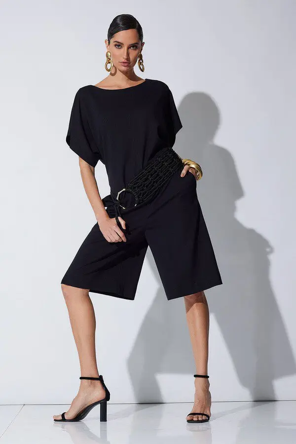 Natori Lightweight Ponte Belted Jumpsuit